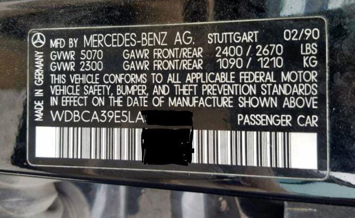 VIN Code Plate Decal Sticker Label – Tagged "VIN" – www.restartcar.eu