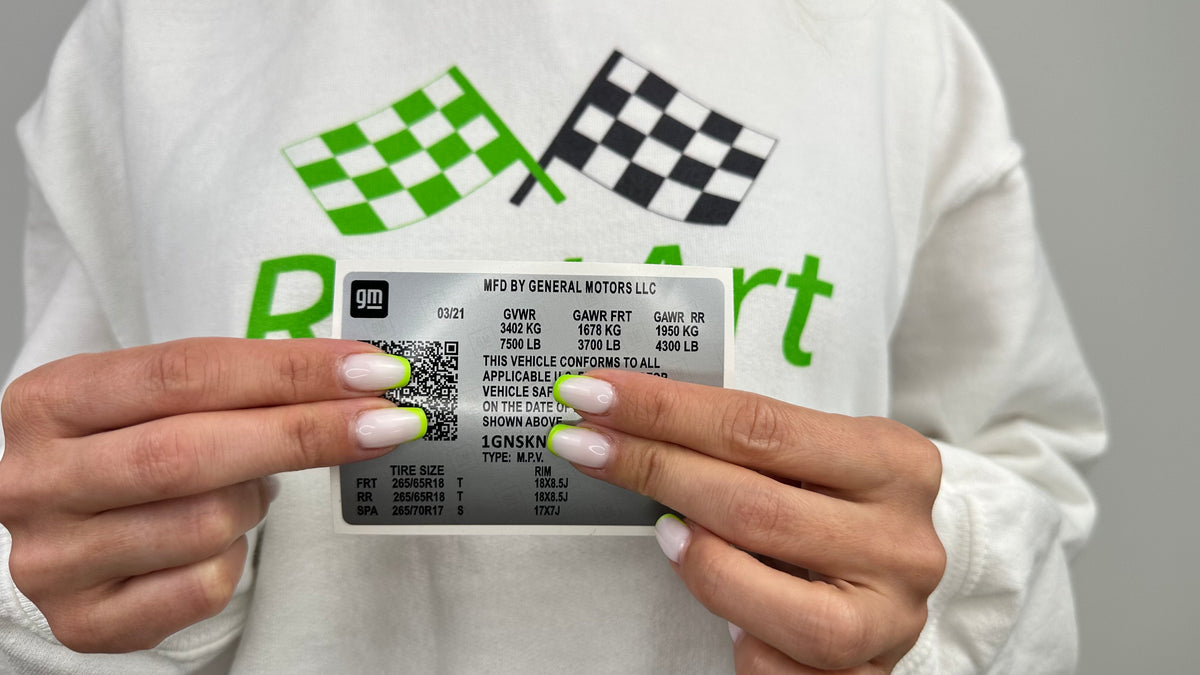 CHEVROLET CORVETTE C8 VIN# Number Set of 4 For Door Jam, Windshield, T ...