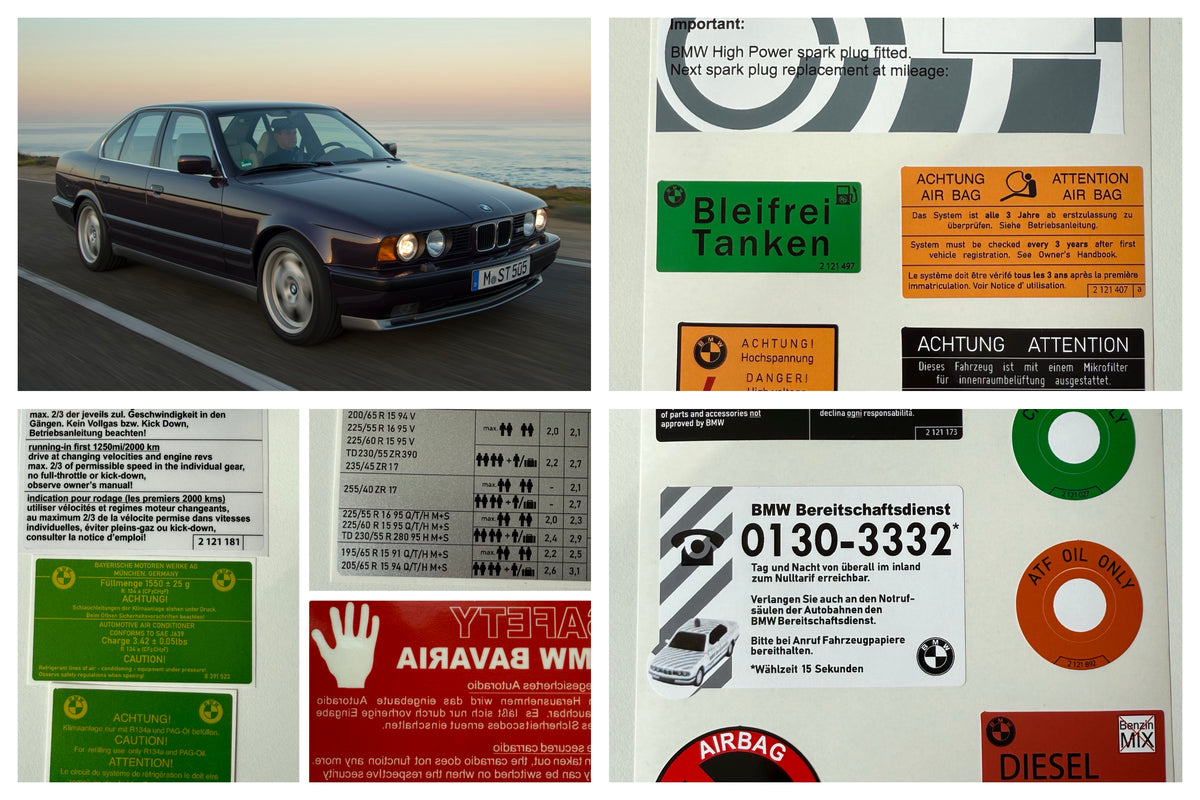 Decal Set For BMW E34 Sticker Set Label Premium – www.restartcar.eu