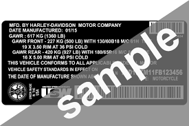 VIN Tag Frame Plate Sticker Label NOS For HARLEY-DAVIDSON Motorcycles ...