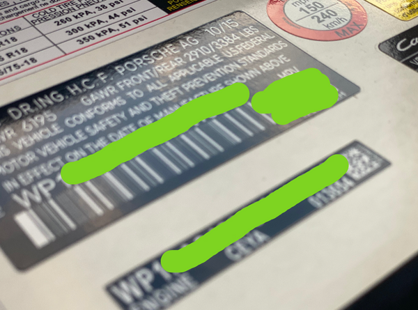Full Decal Set For Porsche Panamera 3.6L Model 970 G1 1st Gen. Year 20 ...