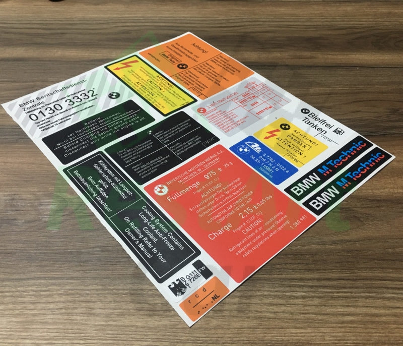 Decal Set For BMW E30 Full Set Sticker Set Label Premium Original Qual ...