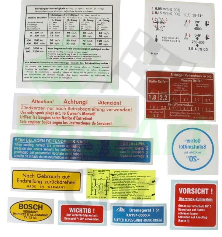 Decal Set For Mercedes-Benz W110, W111, W112 Fintail Sticker Set Label ...