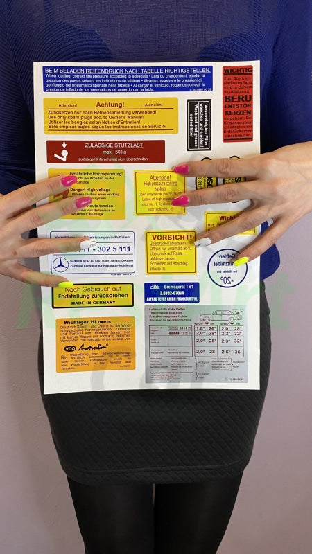 Decal Set For Mercedes-Benz W114, W115 Sticker Set Label Premium – www ...