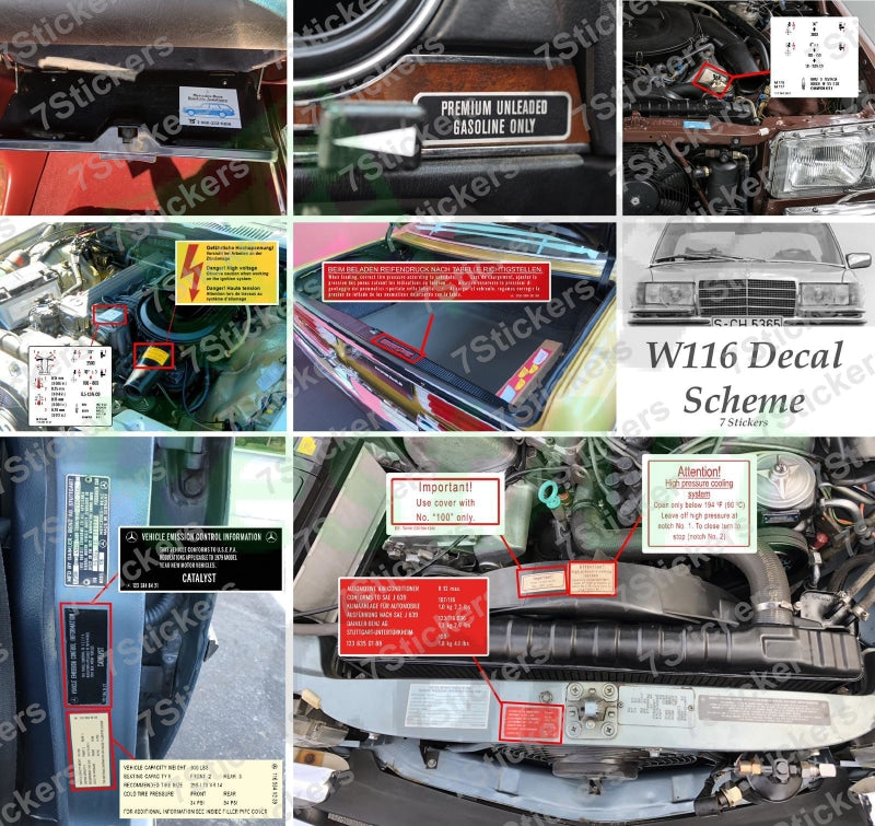 Decal Set For Mercedes-Benz W116 Sticker Set Label Premium – www ...