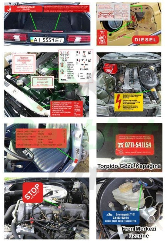 Full Decal Set For Mercedes-Benz W123 C123 S123 Sticker Set Label Prem ...