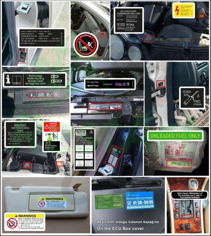 Decal Set For Mercedes-Benz W210 C210 S210 Sticker Set Label Premium ...