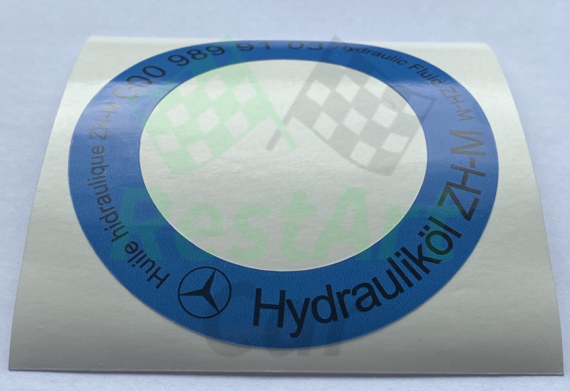 Hydraulic Oil Tank Sticker for Mercedes-Benz W126, C126 – www.restartcar.eu