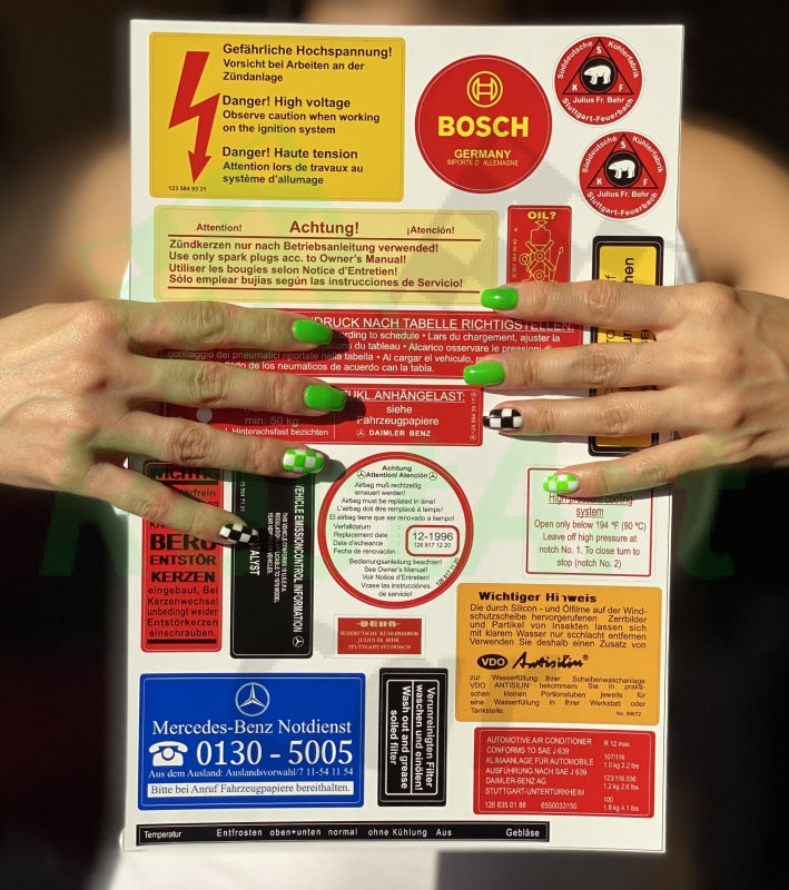 Mercedes-Benz R107, C107 | FULL Decal Set | Sticker Set Label | Premiu ...