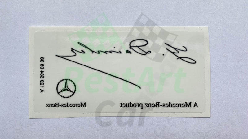 Mercedes-Benz Windshield Sticker G.Daimler Signature 129 584 08 38 ...