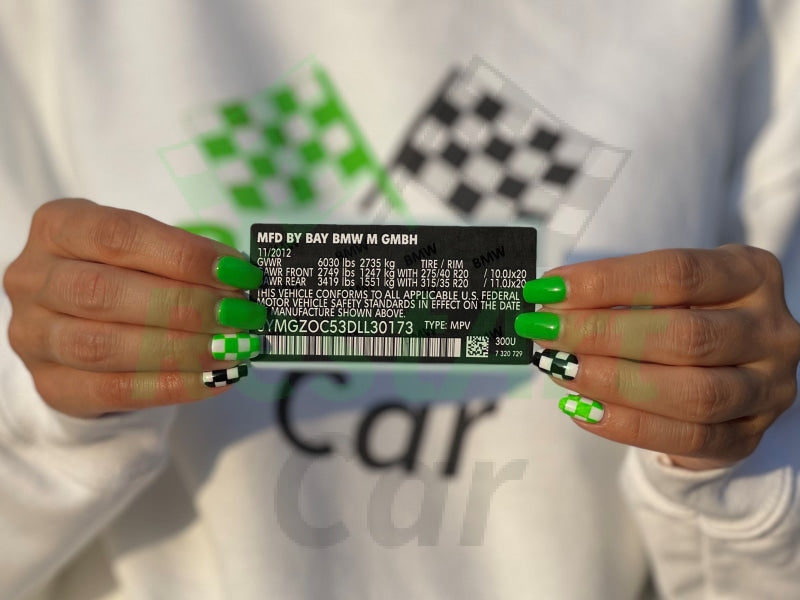 MFD BY BMW M GMBH VIN# 2012 90x45mm Label Sticker – www.restartcar.eu